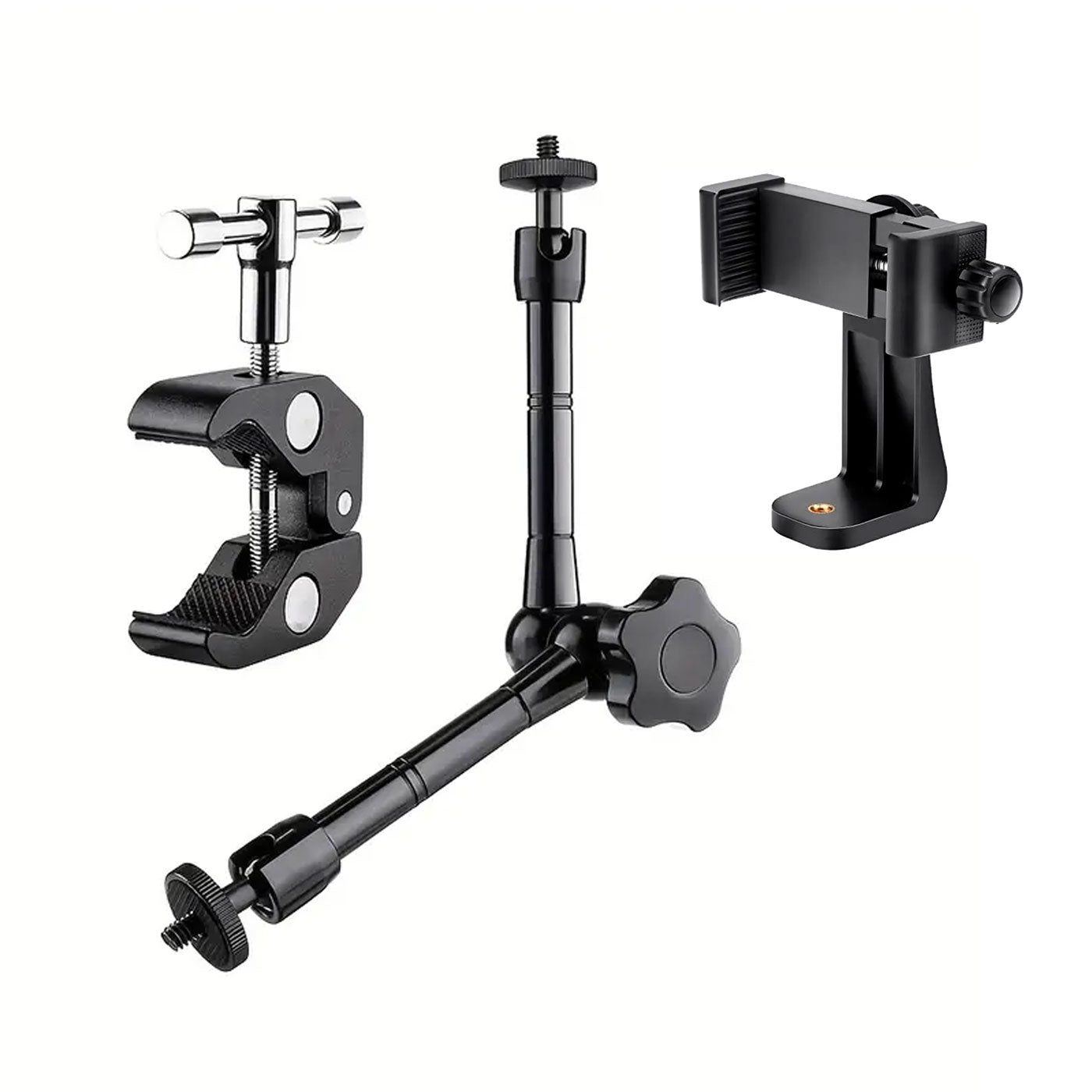 Pack fotografía celular - Brazo Mágico 11" + Super Clamp + Sujetador de ...